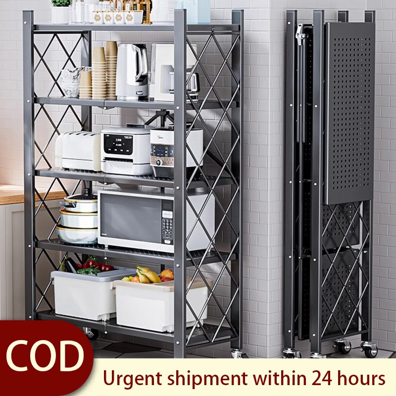 Foldable Kitchen Rack Storage Box Multifunctional Foldable Metal Rack ...