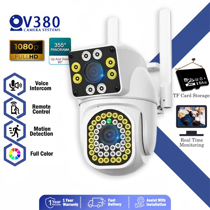 V380 Q50 HD 1080P IP CCTV Camera Wifi Wireless / Wired Connected ...