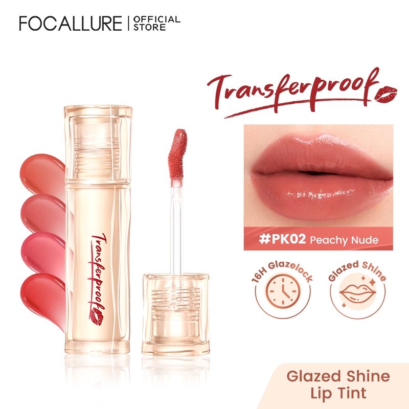 FOCALLURE Transferproof Lip Tint Glazed Shine Glazelock Non-Smudging ...