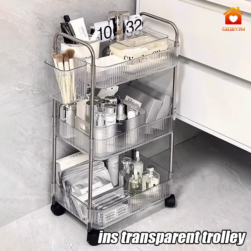 Geleby Trolley Cart Organizer Moving Rack Bathroom Organizer Rack ...
