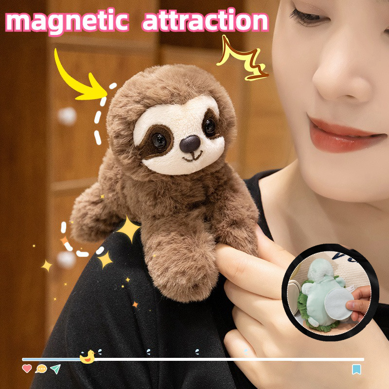 Magnetic Standing Shoulder Doll Tiger Sloth Doll Plush Toy Penguin Seal ...