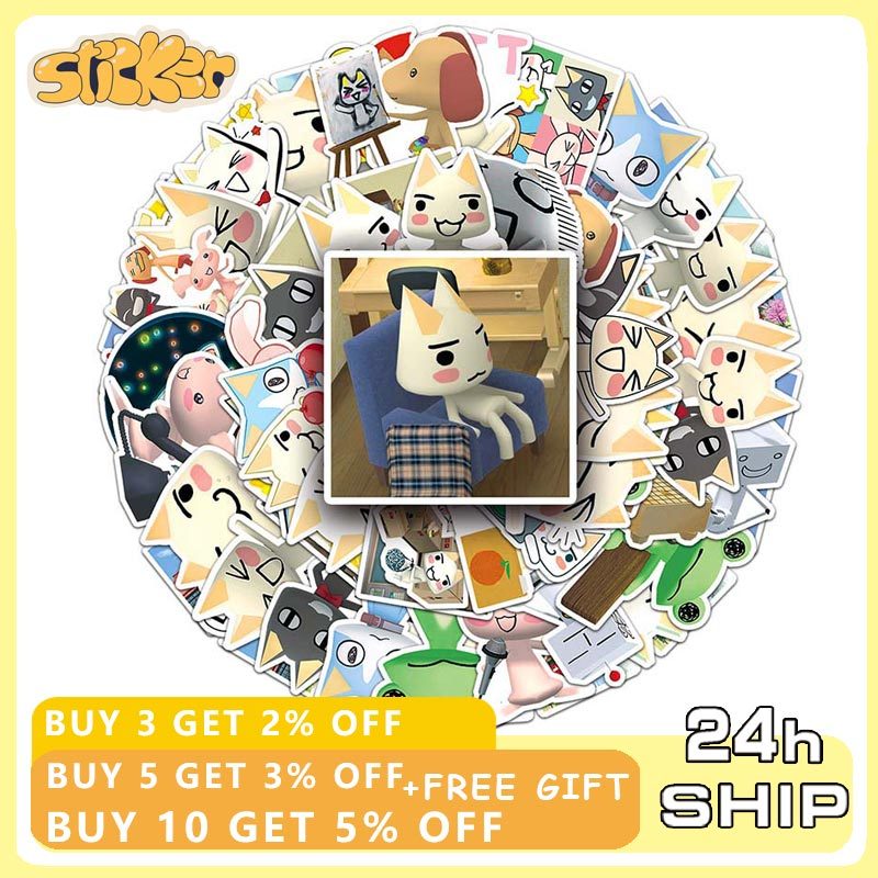 50pcs Cartoon Toro Inoue Cat Stickers Kawaii Waterproof Graffiti Vinyl ...
