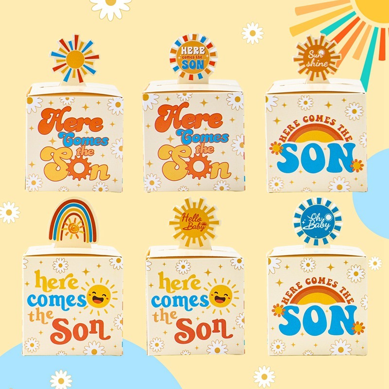 24PCS Cute Candy Box Sun Design Party Box Paper Gift Boxes School ...