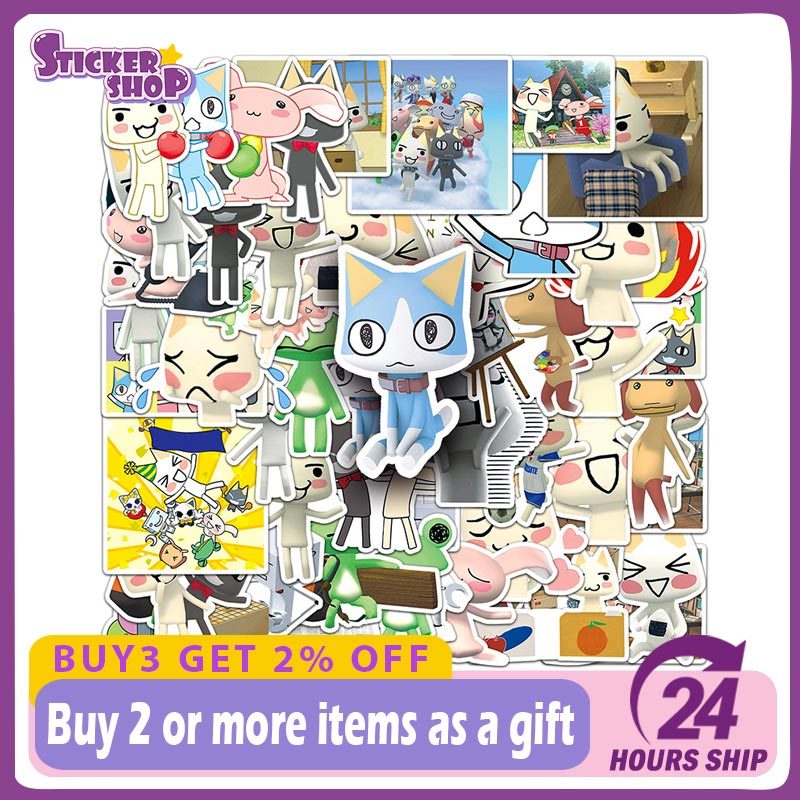 50pcs Cute Cartoon Inoue Toro Sticker Game Toro Cat Graffiti Decal ...