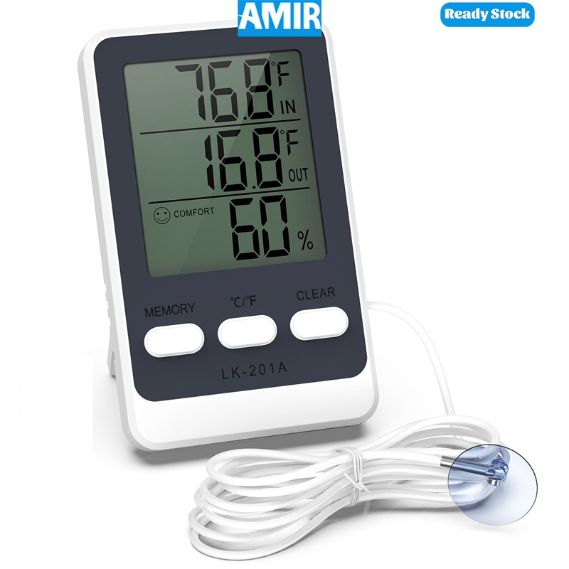 AMIR Refrigerator Thermometer with External Probe for Freezer ...