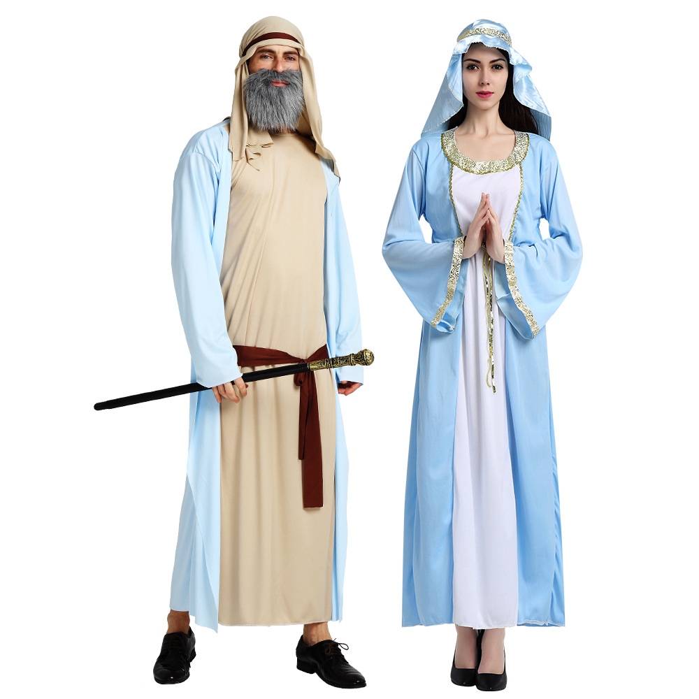 Adult Women Men Blue Halloween Party Clothes Arabic Arab Cosplay ...