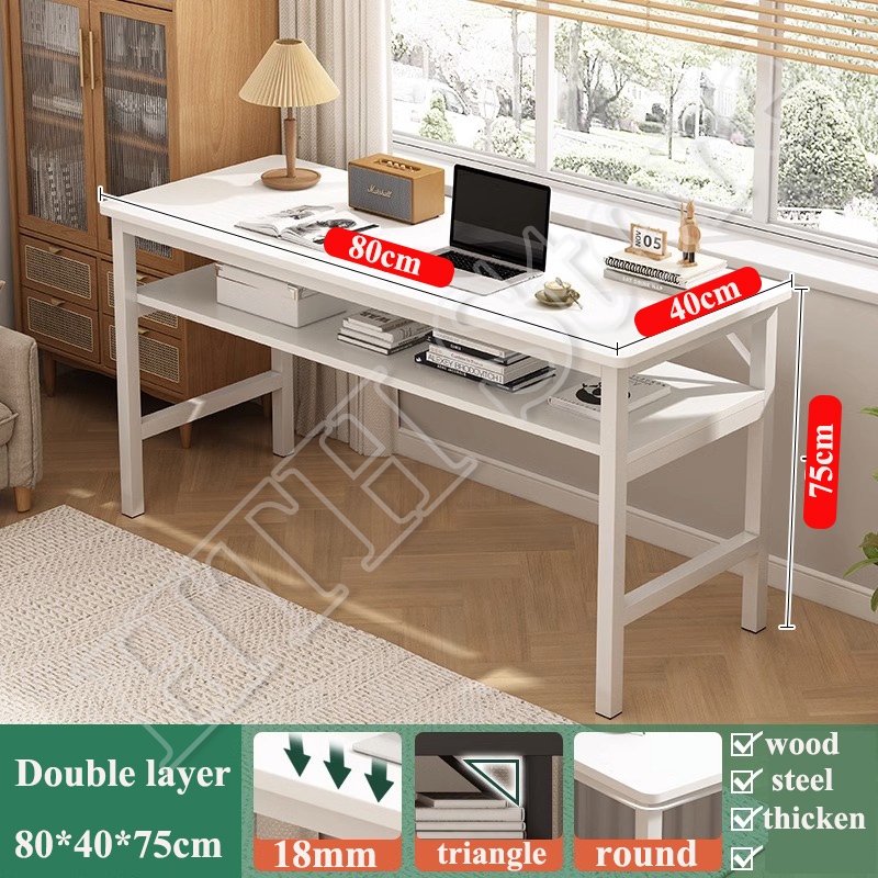 Computer table wood 80/100/120cm for Bedroom Desk home long table ...