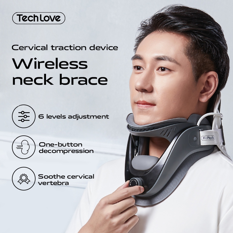 Tech Love Wireless Neck Brace Adjustable Inflatable Cervical Vertebra ...