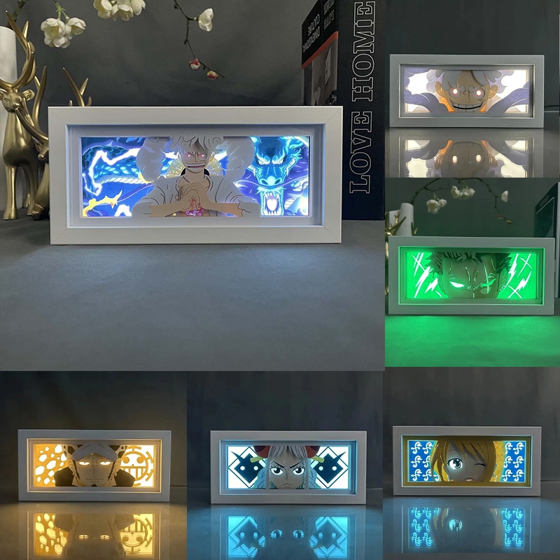 Anime one piece Yamato Led Light Box Black Clover Asta Eye Face Lamp ...