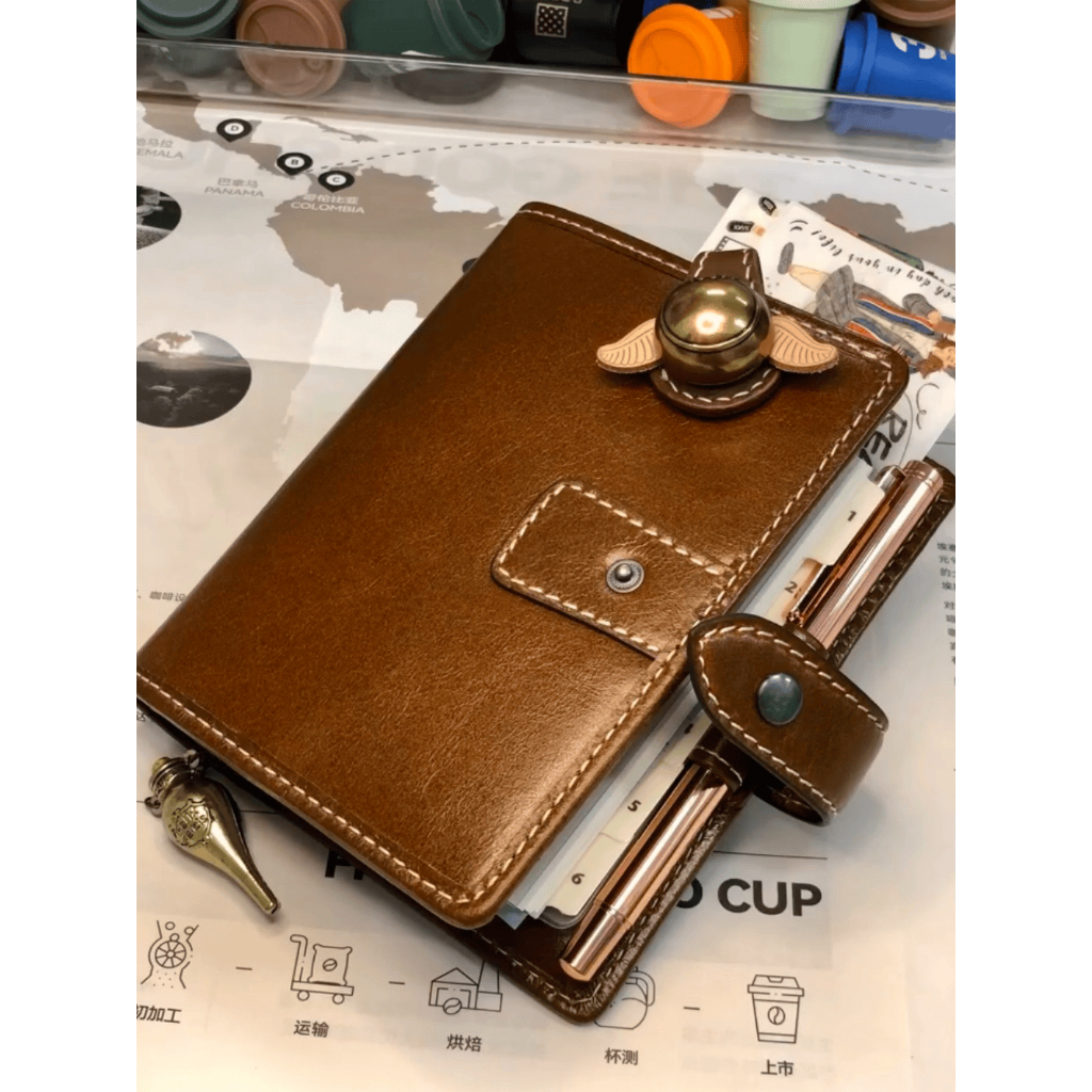 Chestnut Brown m5 Leather Handbook Loose-leaf Book Simple ins High ...