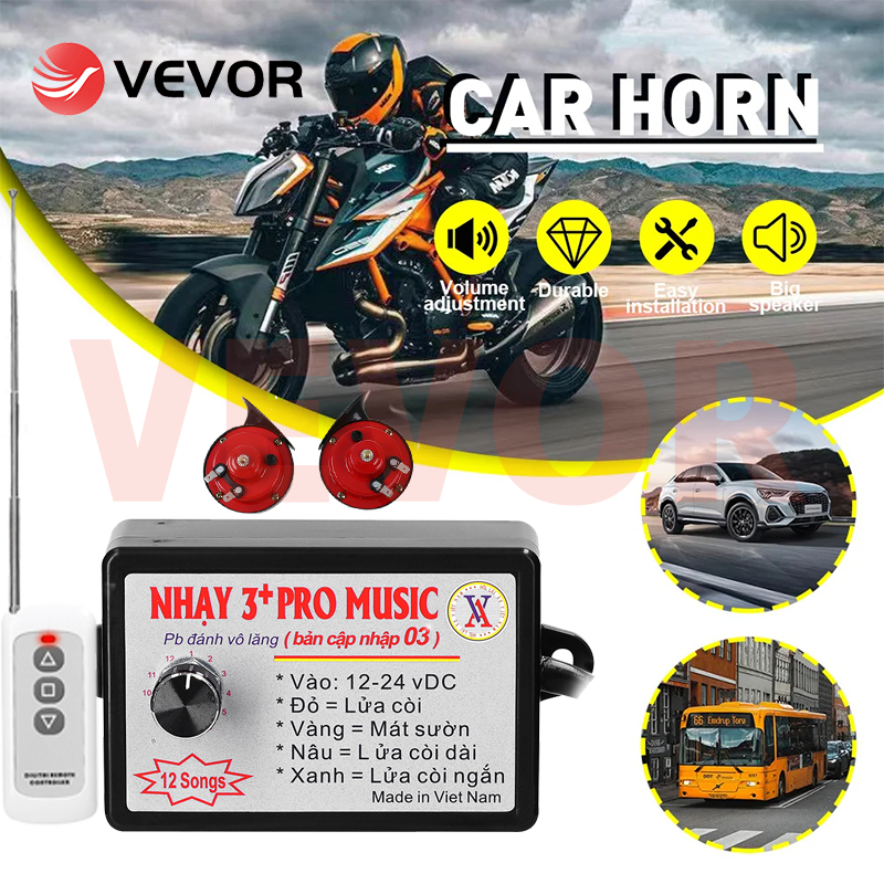 Music Rapid Horn Relay For Car Motorcycle Truck Bus Tricycle Nhay 3 Pro ...