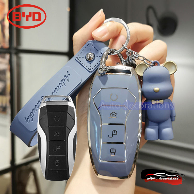 BYD sealion 6 seal U car key case song tang key cover bear keychain ...