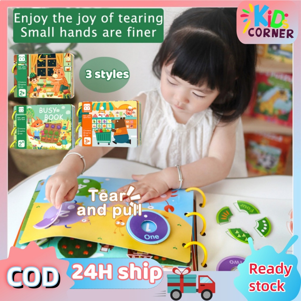 4/30Pages Kids Hand On Sticker Game Busy Book Reusable Early ...