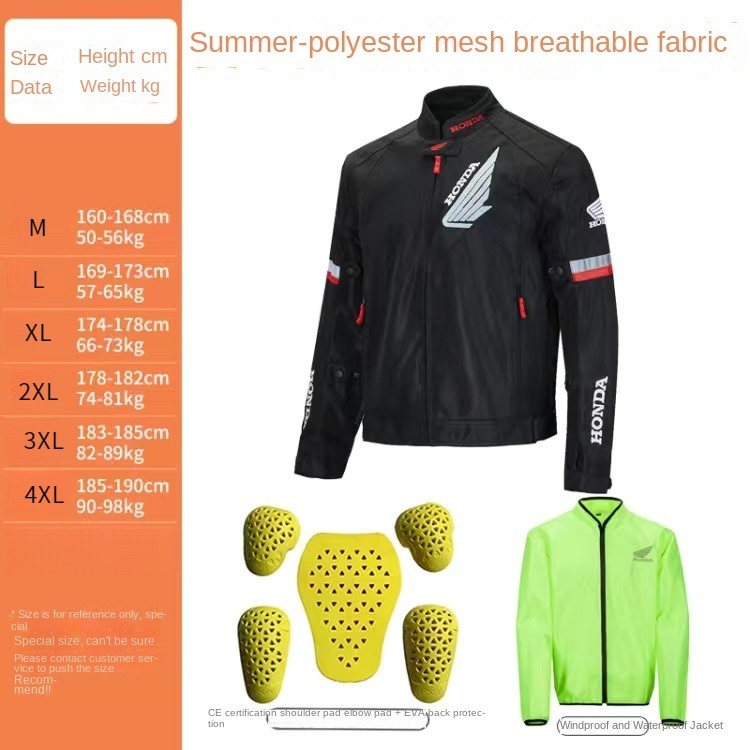 HONDA Motorcycle riding safety jacket with padding off road racing ...