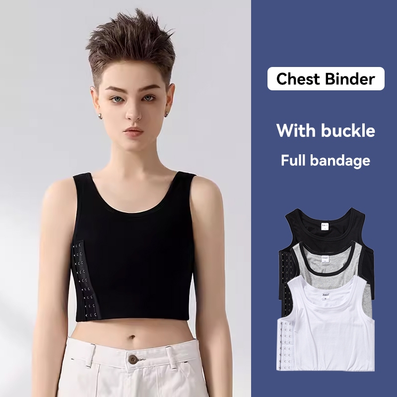 Breathable Chest Binder with Bandage Super Tight Side Buckle Breast ...