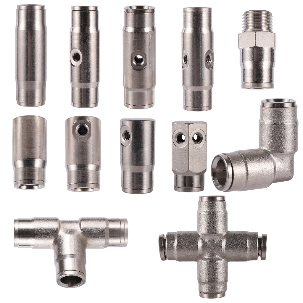 3/8" Pipe Slip Lock Connector 9.52mm PE Tube Fitting Copper Coupling ...