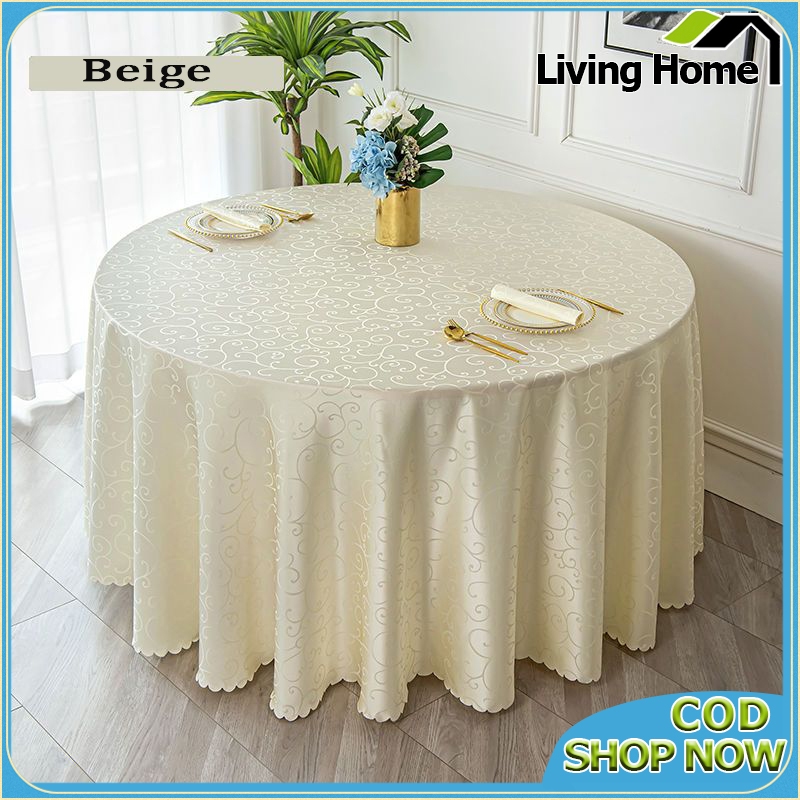 Round Table Tablecloth 4/6/8/10 Seats with Pattern Thickened Tablecloth ...