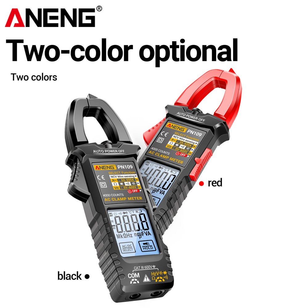 ANENG PN109 Clamp Meter Professional Smart 4000 Count Digital 600A High ...