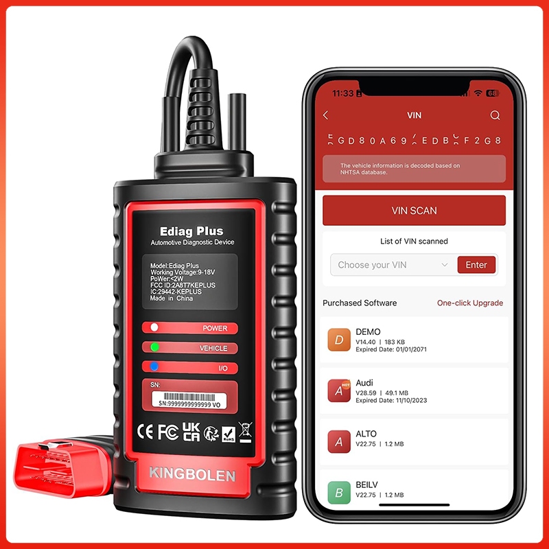 KINGBOLEN Ediag Plus Bluetooth Scanner, All System Bidirectional ...