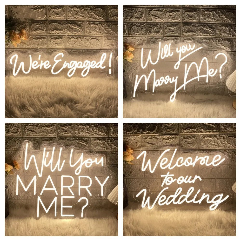 Will You Marry Me Neon Led Sign Wedding Decoration Wall Hanging Engaged ...