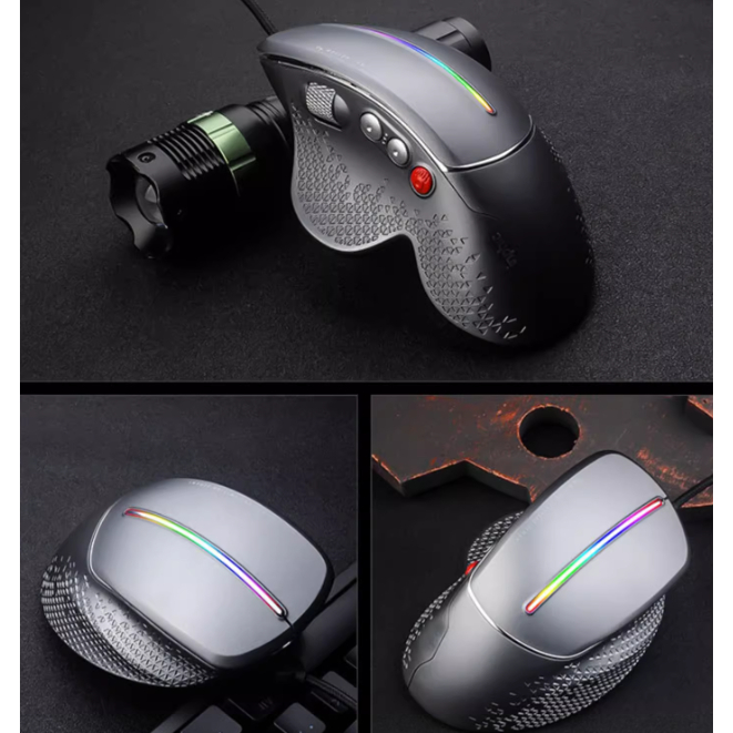 jOMaA PW9 Vertical Gaming Mouse 1200-4800dpi USB RGB Wireless 2.4G ...