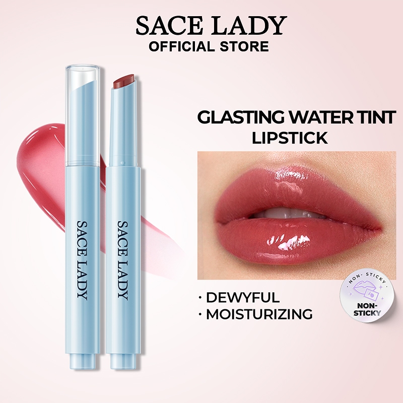 SACE LADY Glasting Gloss Lipstick VE Moisturizing Lip Gloss-balm Watery Non-sticky Lips Makeup ...