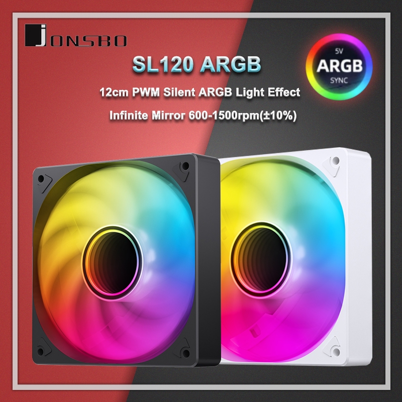 JONSBO SL-120 ARGB Fan 120mm Cooler for PC Case Fan 5V 3PIN/4PIN PWM ...
