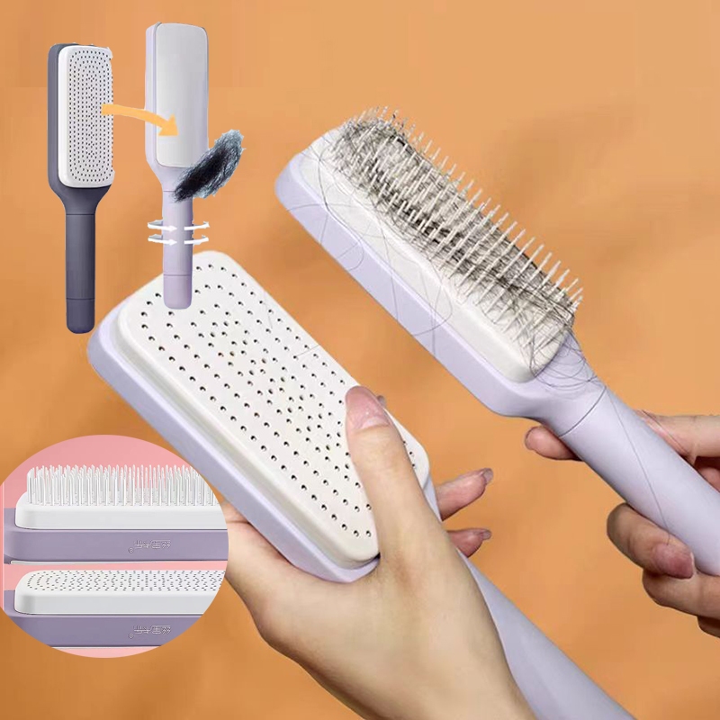 Rotating Self-cleaning Comb Anti Static Hair Comb Chassis Lifting Self ...