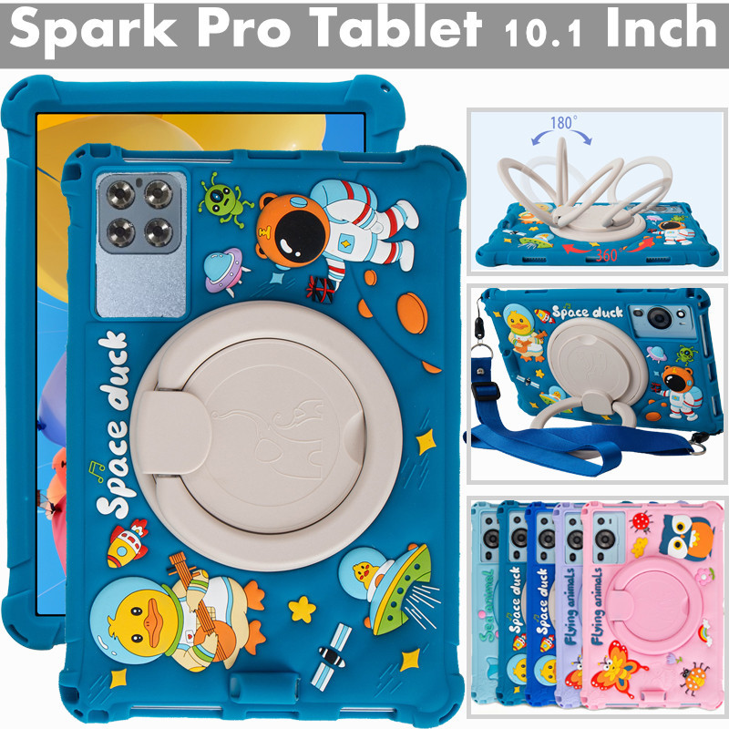 for Spark Pro Tablet 10.1 Inch 360 Degree Rotating Cute Cartoon ...