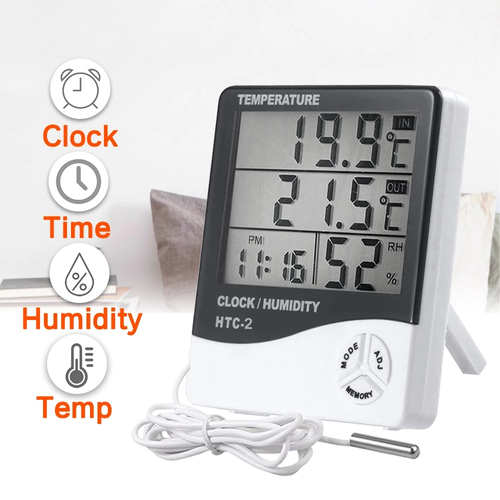 LCD Digital Thermometer Hygrometer Electronic Temperature Humidity ...