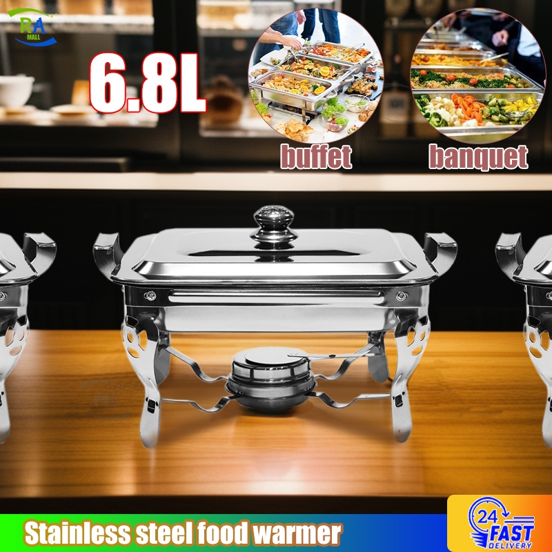 Food Warmer Rack Square Stainless Steel Hot Pot Alcohol Heating Buffet ...