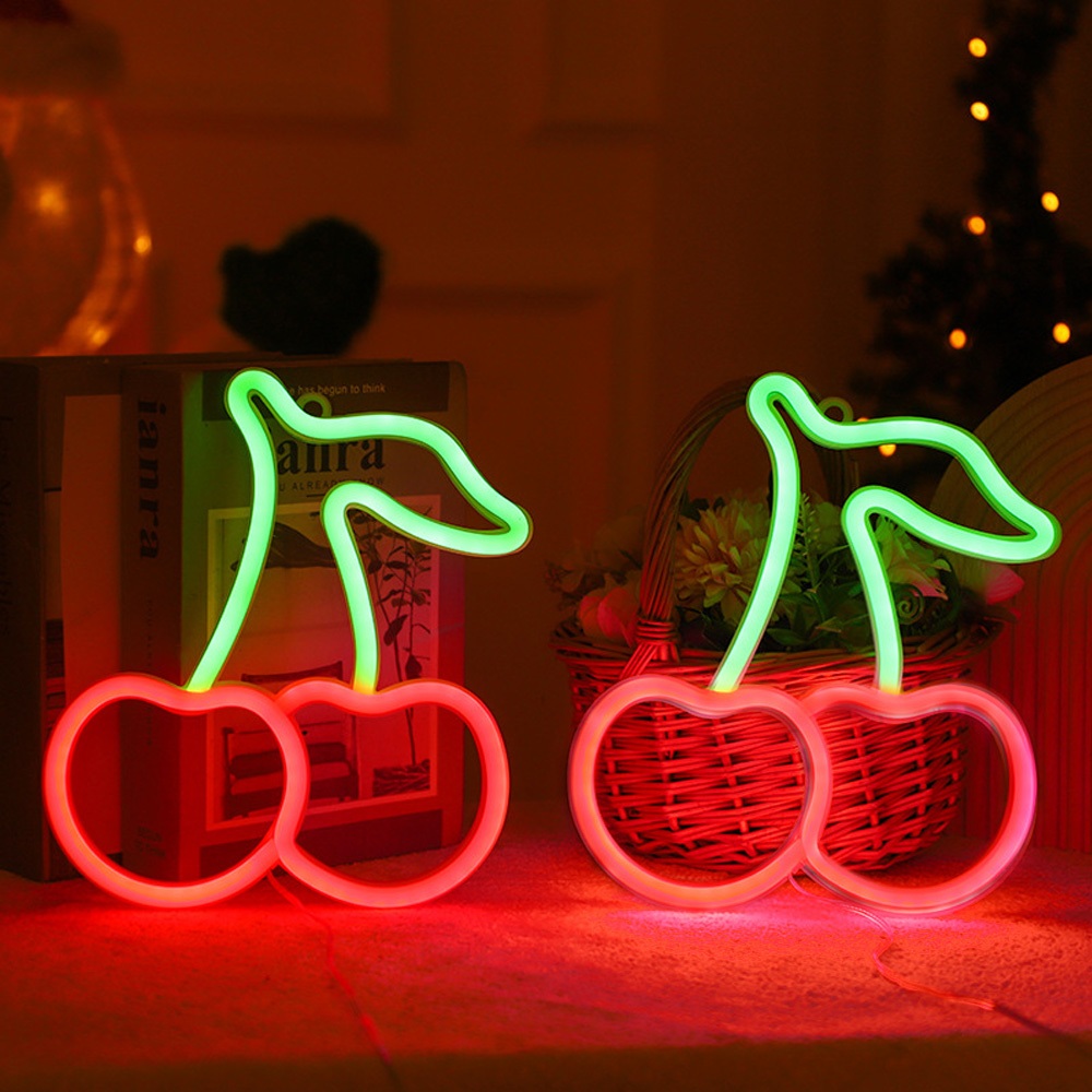 Boruit Cherry LED Neon Light Cherries Neon Lights for Kids Gifts Cherry ...