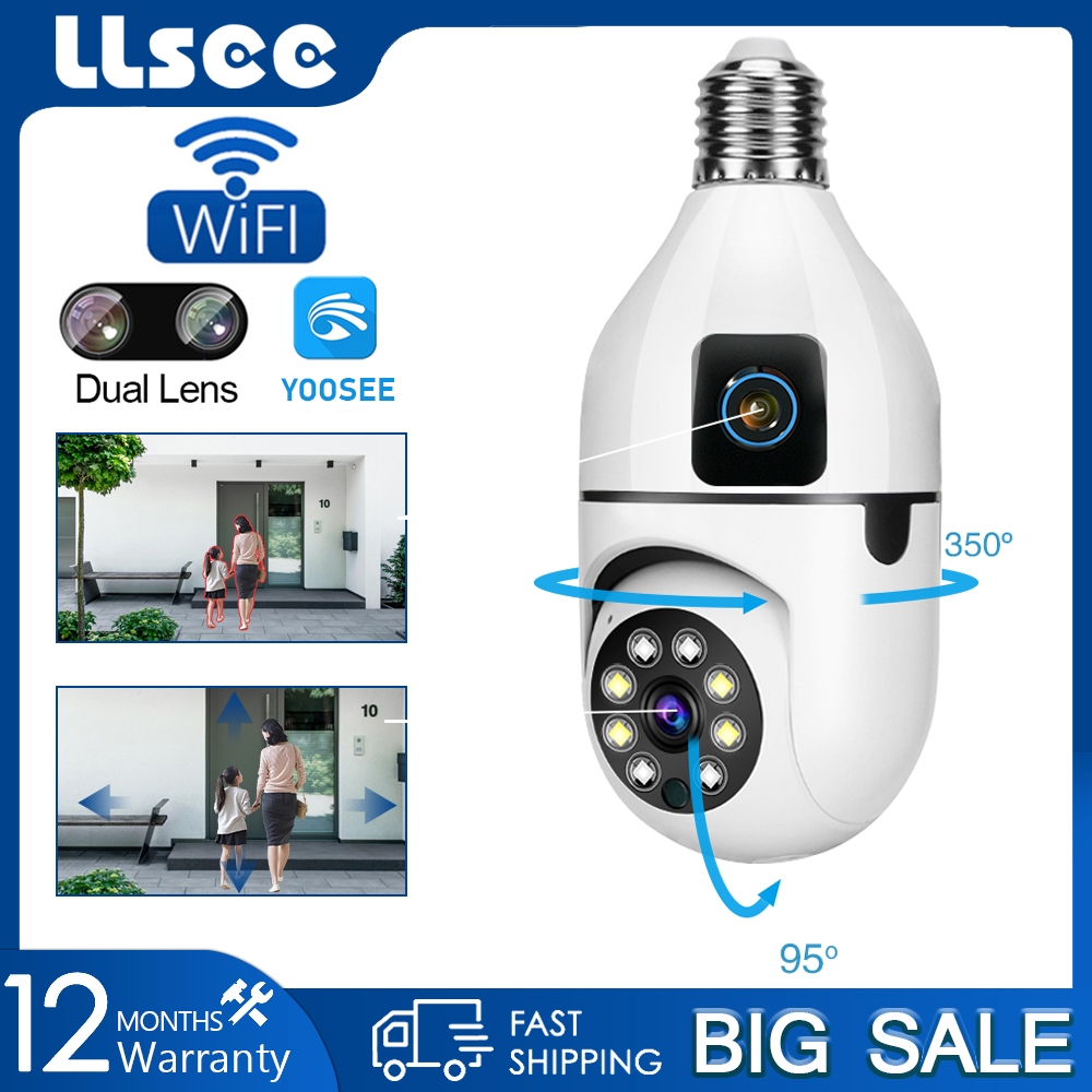 LLSEE YOOSEE 4MP WIFI Wireless Indoor Mini Camera E27 Bulb CCTV Camera ...