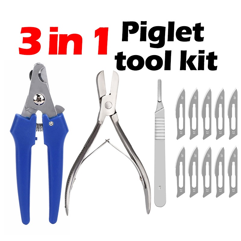 3 in 1 Piglet tool kit Piglets teeth cutter Pig tail shears Piglet ...