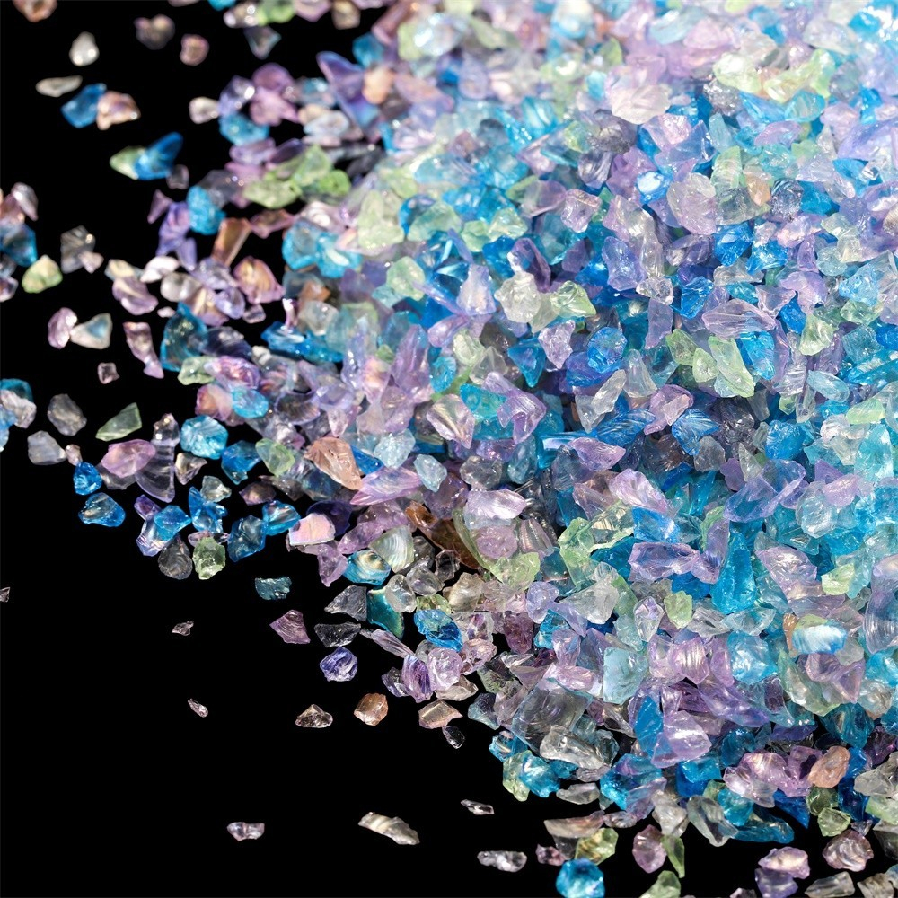 St, kunkka 20/50g AB Symphony Glass Gravel Irregular Shape Transparent ...