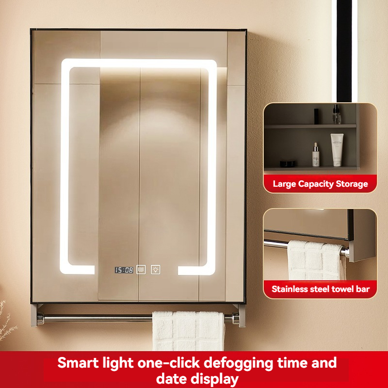 2024 upgraded towel bar bathroom mirror intelligent LED bathroom mirror ...