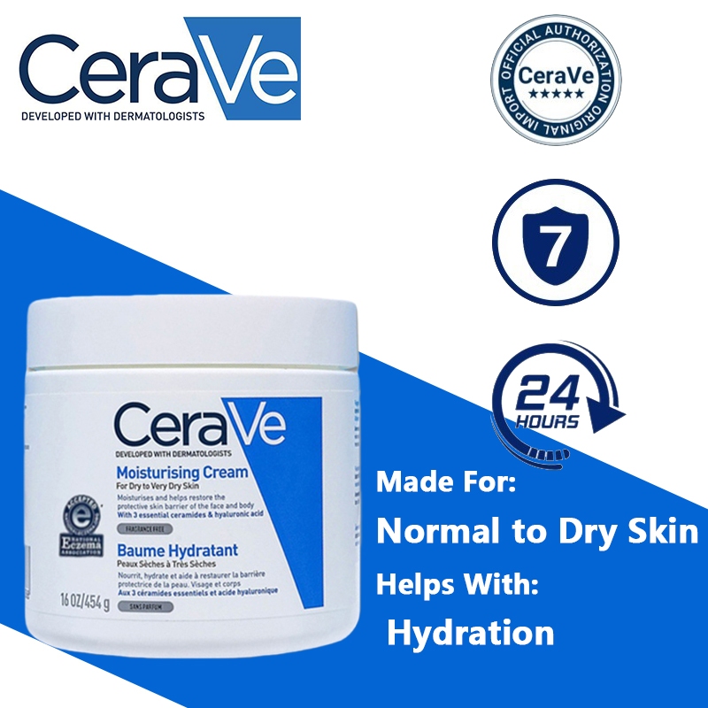 CeraVe Moisturizing Cream 454g Moisturizer for face and body Baume ...