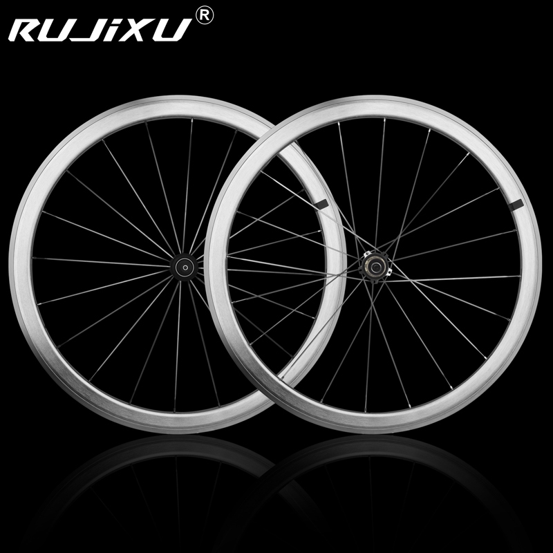 RUJIXU 700C Super Loud HUB Silver rim road v brake disc brake aluminum ...