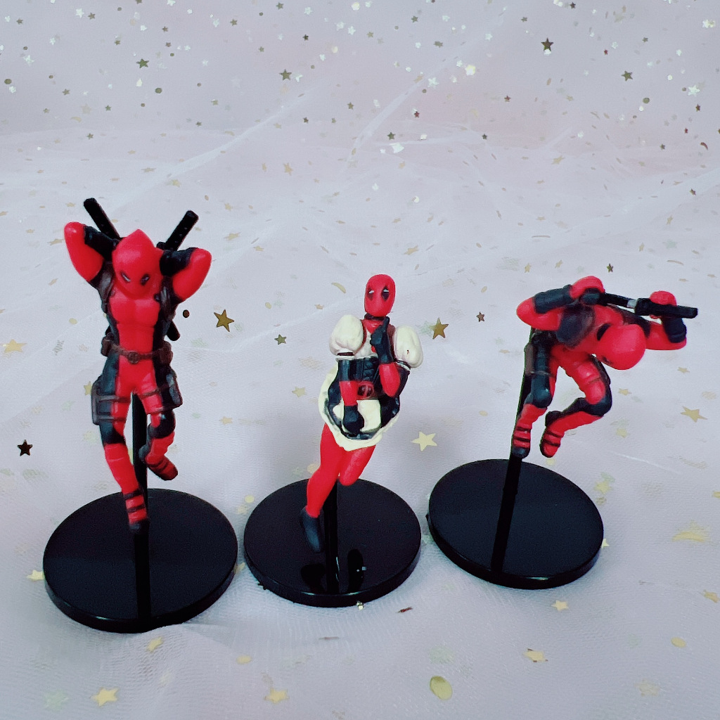 3 Style 5cm Deadpool Groot Anime Action Figure Sitting Posture Model X ...