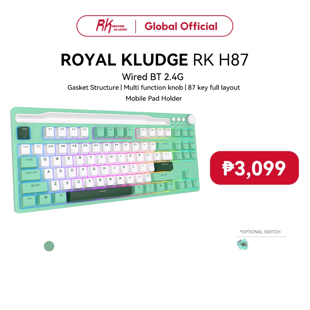 Royal Kludge Rk H87 Three Modes Wireless 87 keys Mechanical Keyboard ...