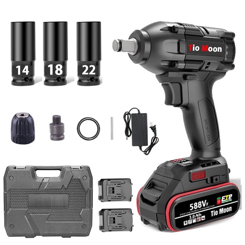 TIOMOON Electric Impact Wrench Brushless Wrench Socket 588vf Li-ion ...