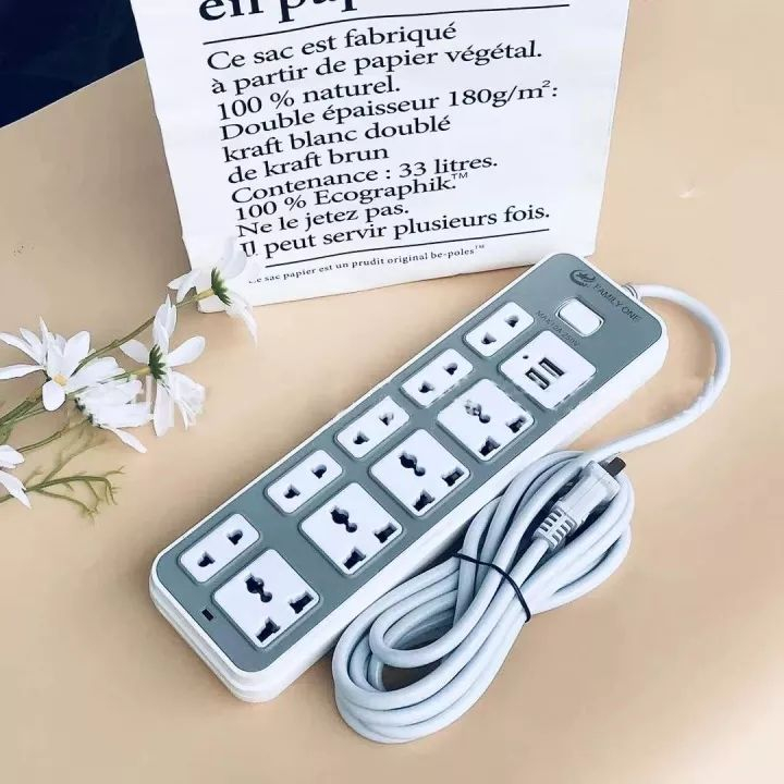 Extension Outlet Socket Plug with Switch Usb Cable Power Supply Power ...