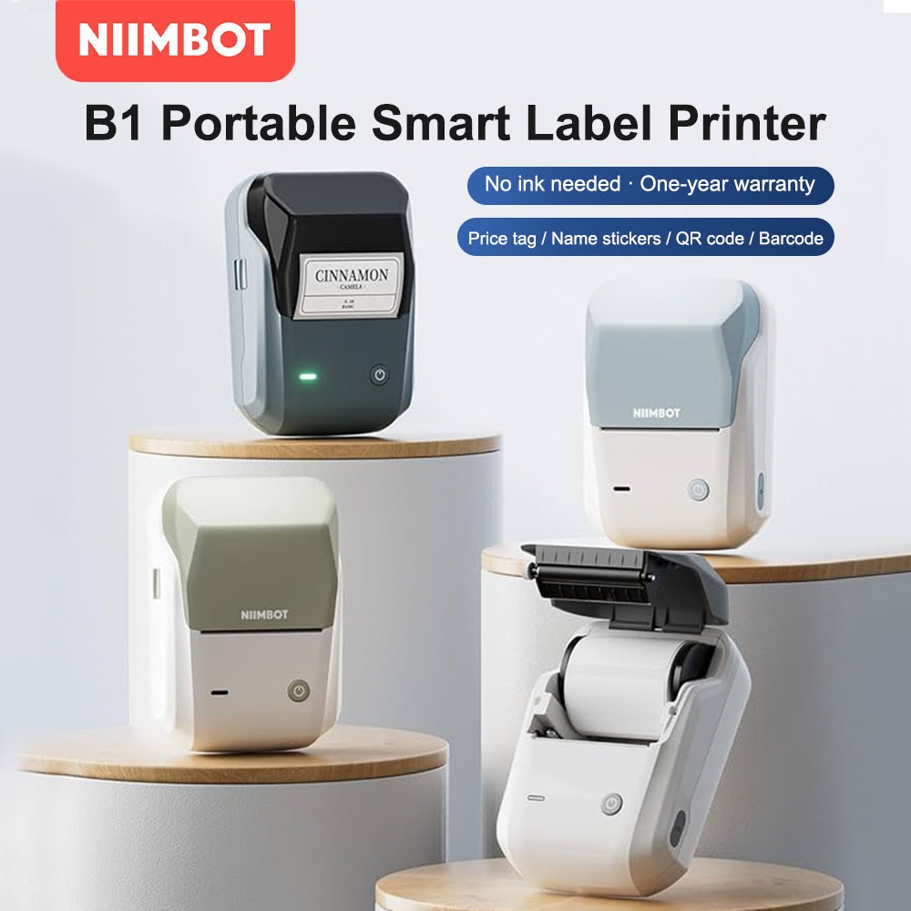 NIIMBOT B1 Bluetooth Label Printer, Portable Handheld Thermal Printer ...