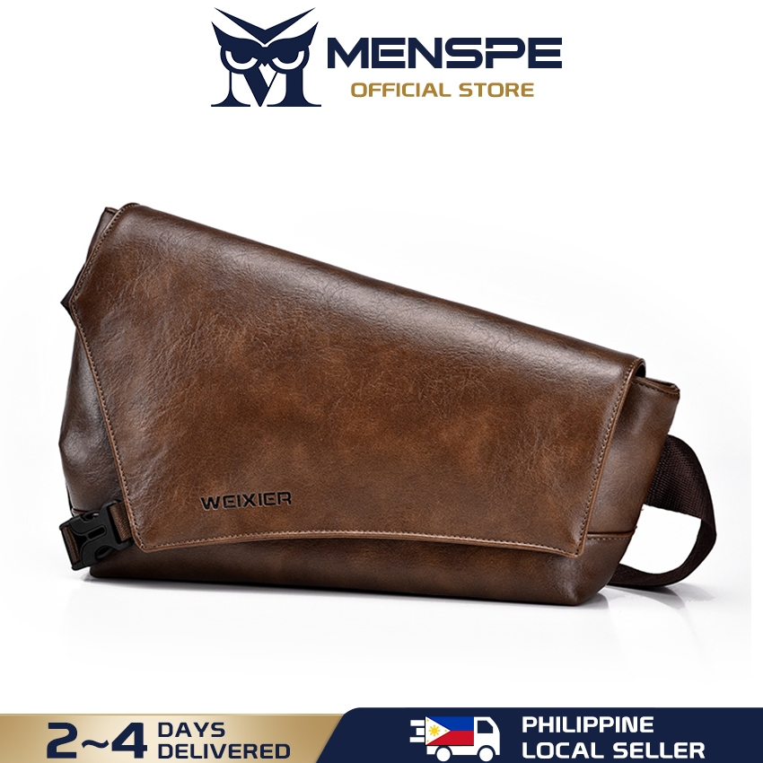 MENSPE Men Bag Chest Bag Shoulder Bag Soft PU Bag Fashion Cross Body ...