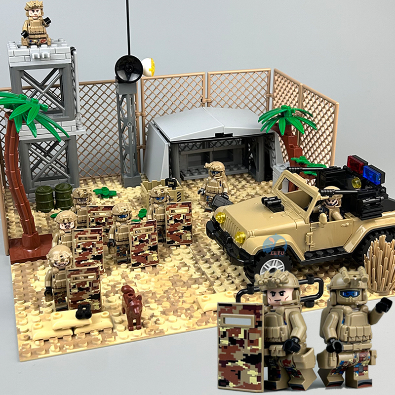 Desert Special Forces Military Base Building Blocks Set, SWAT Soldier ...