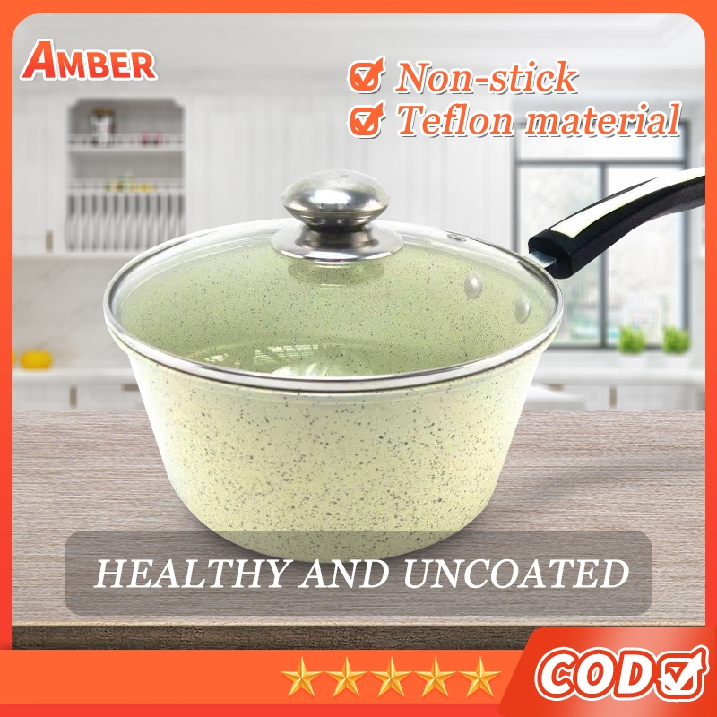 Single Handle Milk Pot With Lid Non-Stick Pan Household Use Baby Food ...