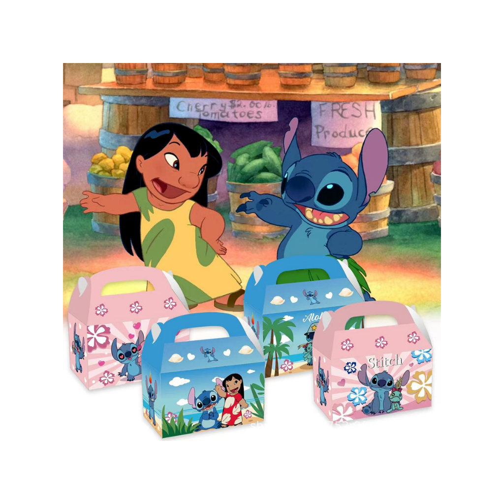 Stich Lilo & Stitch Anime Birthday Party Candy Gift Portable Paper Box ...