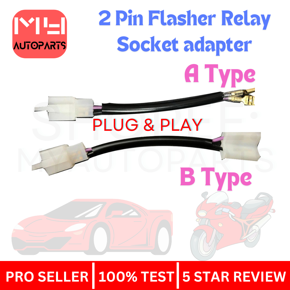 2 Pin Flasher Relay Socket adapter cable for Motorcycle Turn Signal ...