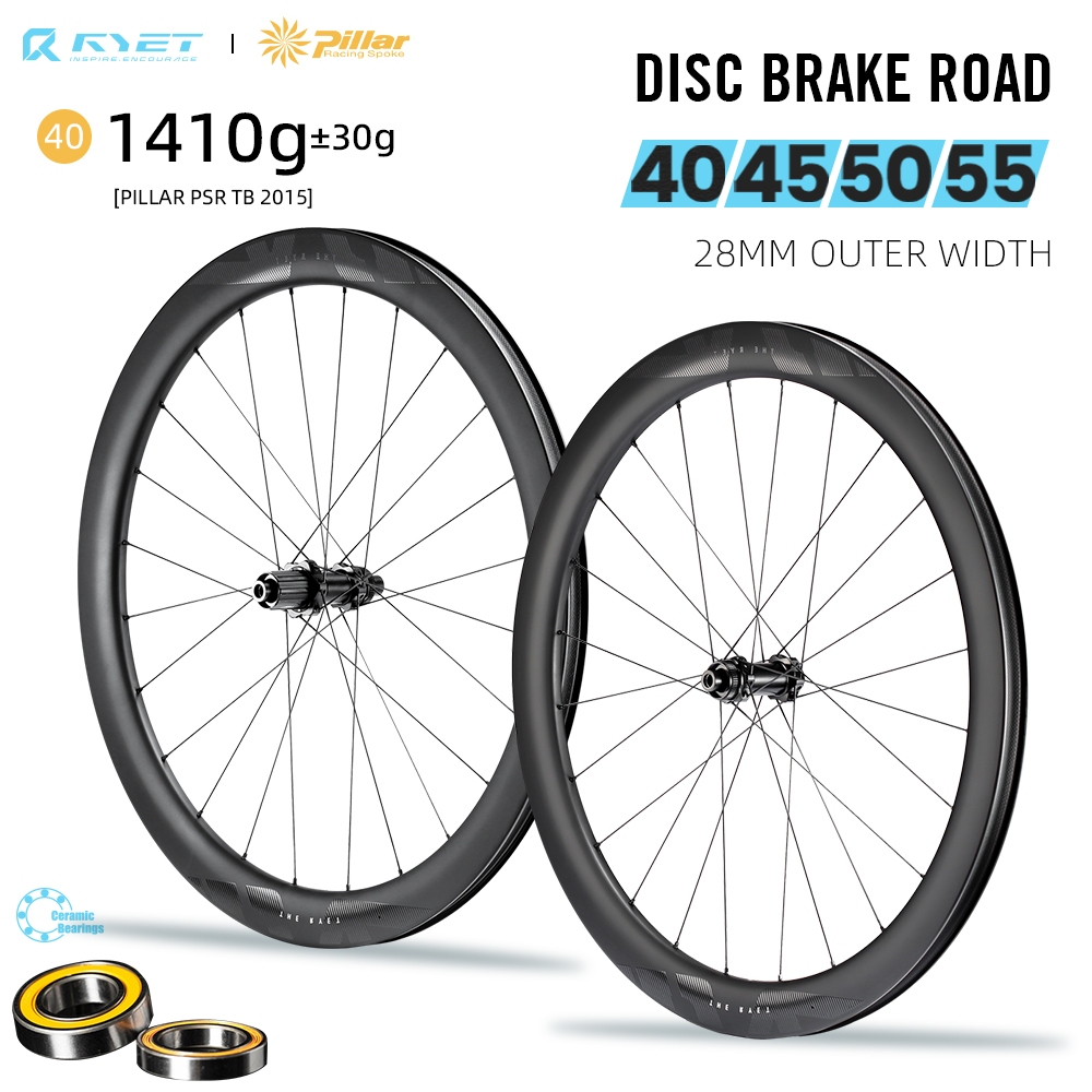 2025 RYET Disc Brake Road Carbon Wheels Ceramic Road Wheels Tubless ...