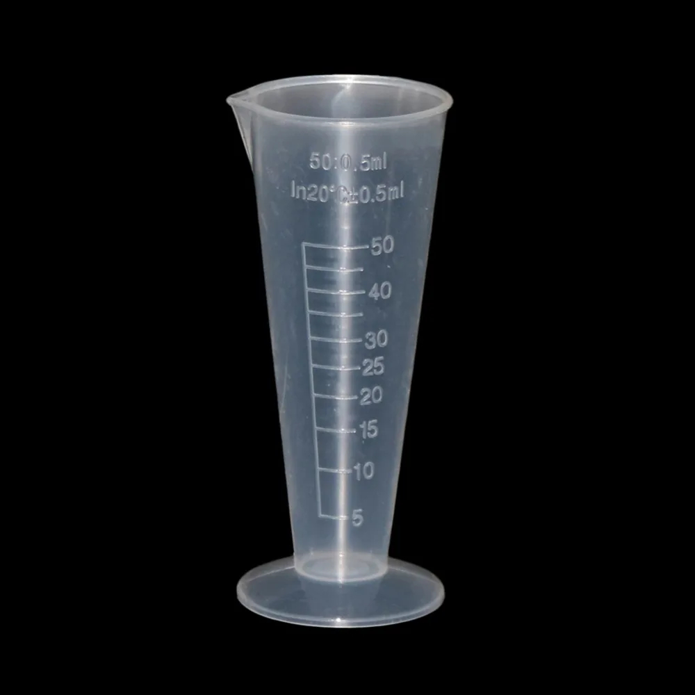 50ml/100ml Transparent Plastic Cone Measuring Cup With Scale Graduated ...